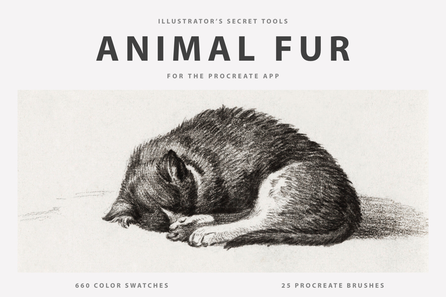 ArtStation - Animal Fur (Graphite Pencil) Procreate Kit | Brushes