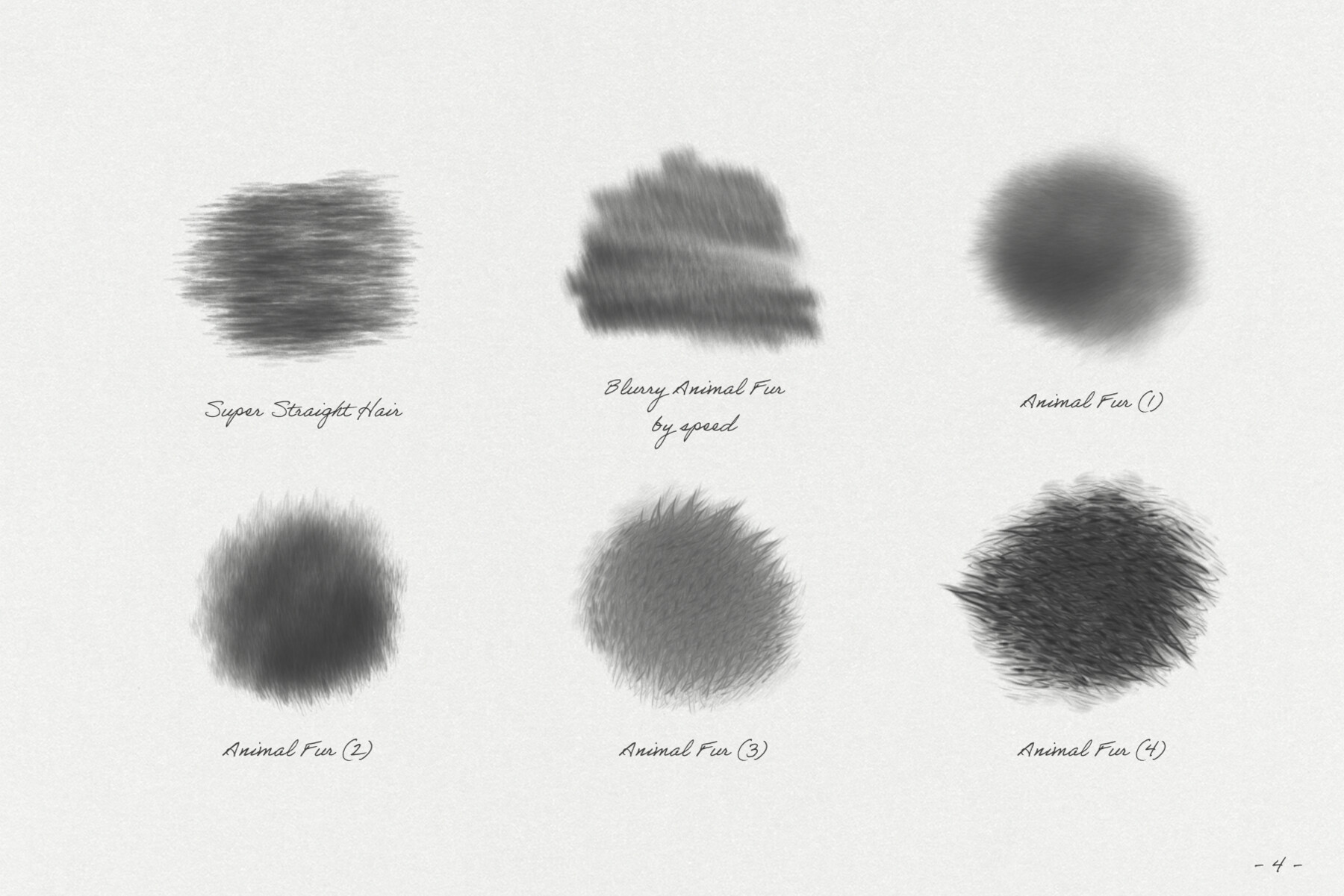ArtStation - Animal Fur (Graphite Pencil) Procreate Kit | Brushes