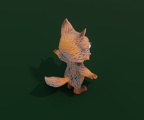 ArtStation - Cartoon Grey Fox Rigged 3D Model | Game Assets