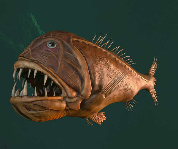 ArtStation - Fish Monster - Sabertooth | Game Assets