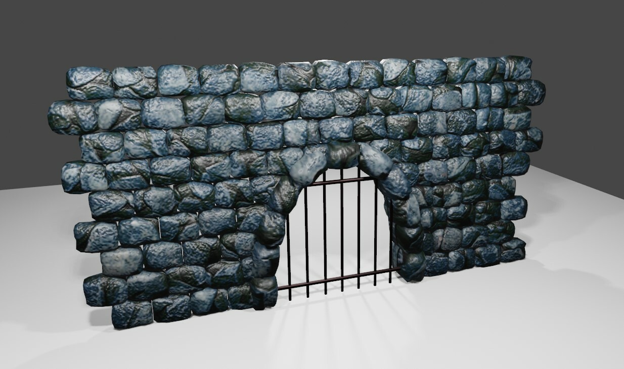 ArtStation - Dungeon Cell - Wall - Calabouco Low-poly 3D model | Game ...