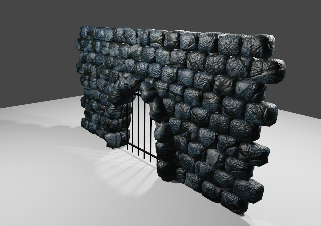 ArtStation - Dungeon Cell - Wall - Calabouco Low-poly 3D model | Game ...