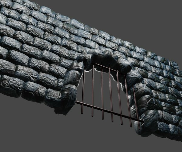 ArtStation - Dungeon Cell - Wall - Calabouco Low-poly 3D model | Game ...