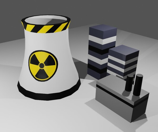 ArtStation - Nuclear Factory - Power plant in Cartoon Style - Usina Low ...