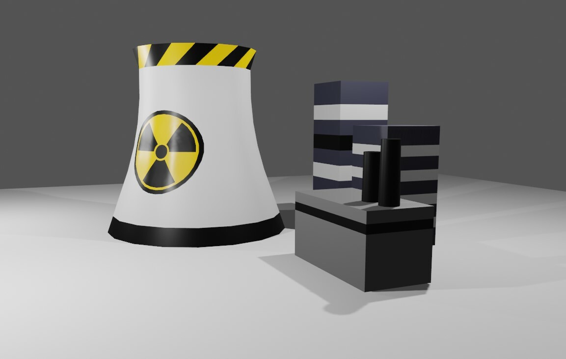 ArtStation - Nuclear Factory - Power plant in Cartoon Style - Usina Low ...