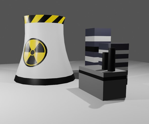 ArtStation - Nuclear Factory - Power plant in Cartoon Style - Usina Low ...