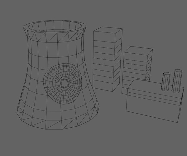 ArtStation - Nuclear Factory - Power plant in Cartoon Style - Usina Low ...