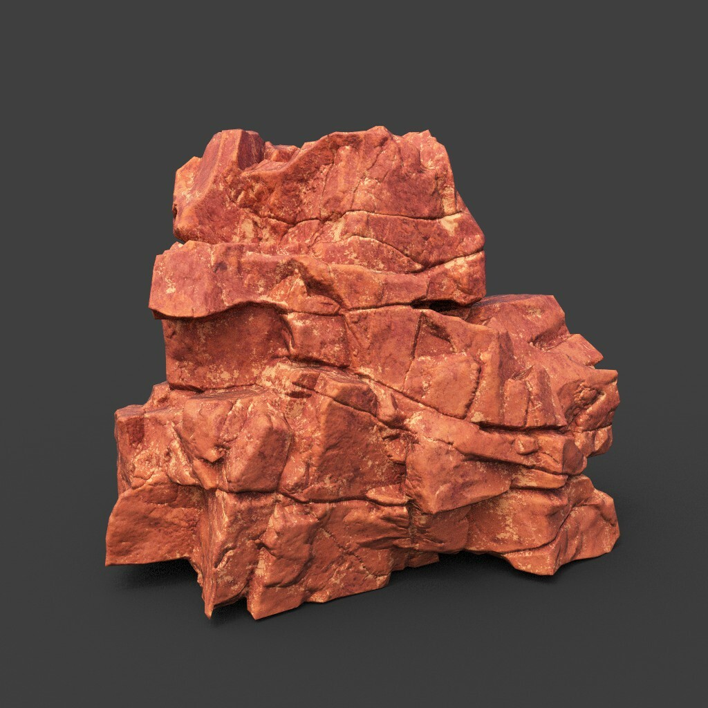 ArtStation - Low poly Sandstone Cracked Rock 220124 | Game Assets
