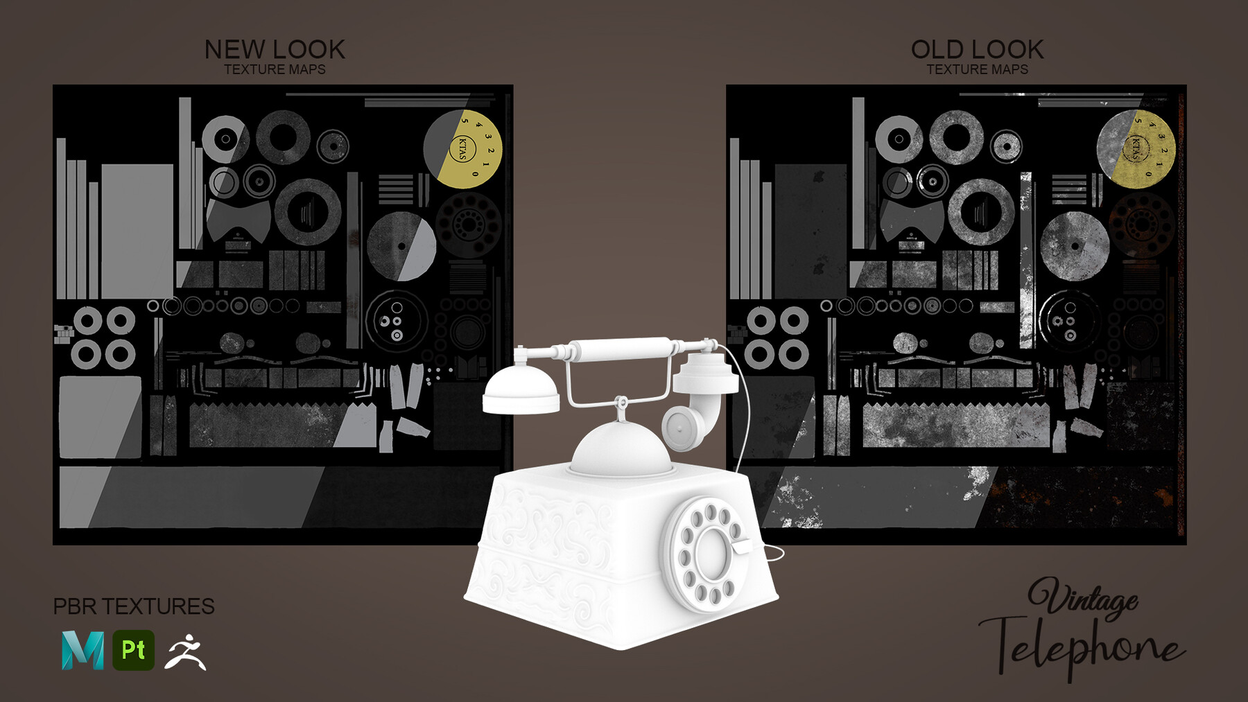 ArtStation - Vintage Telephone - 3D Model | Game Assets