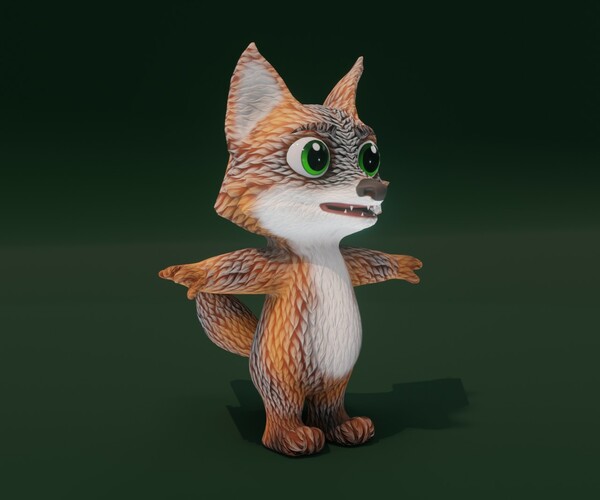 ArtStation - Cartoon Grey Fox Animated 3D Model | Game Assets
