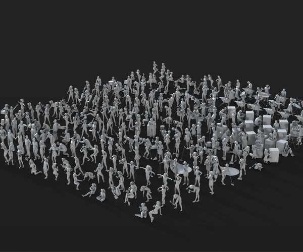 ArtStation - Crowd Set-02 265 Lowpoly People | Resources