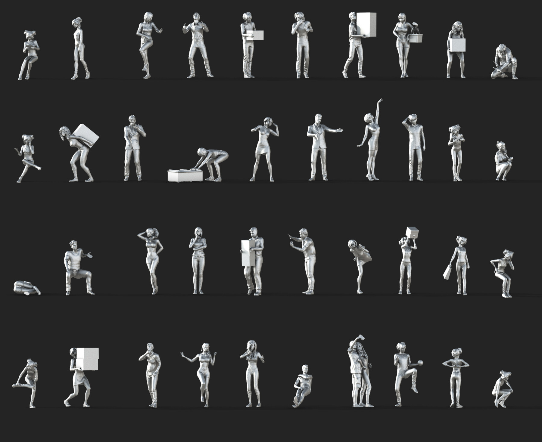 ArtStation - Crowd Set-05 269 Lowpoly People | Resources