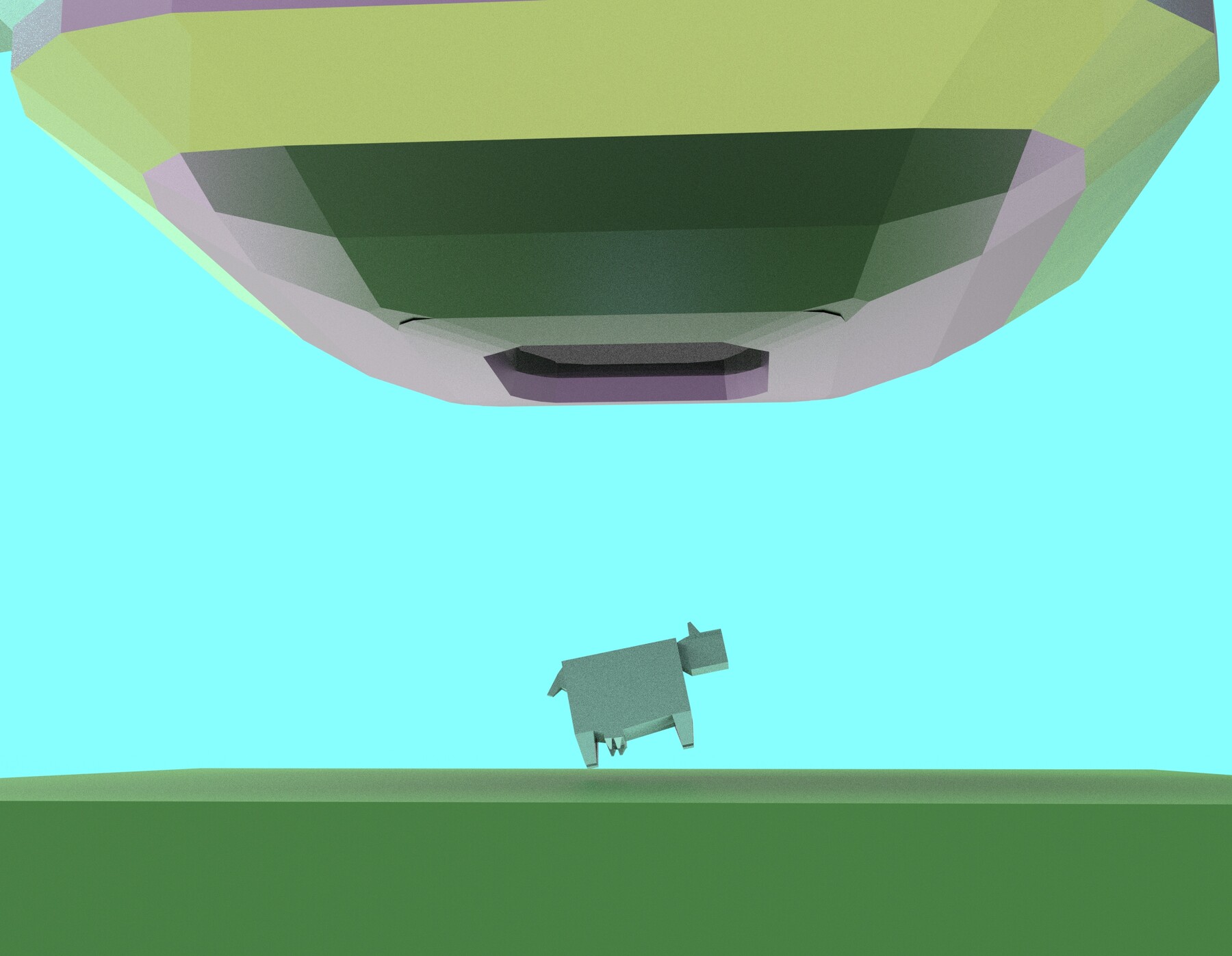 ArtStation - The UFO takes the cow | Game Assets