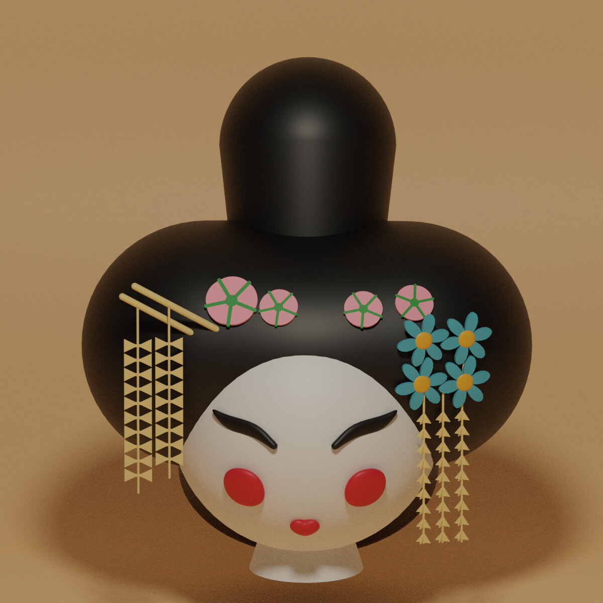 ArtStation - Cartoon Japanese Geisha 3D model | Resources