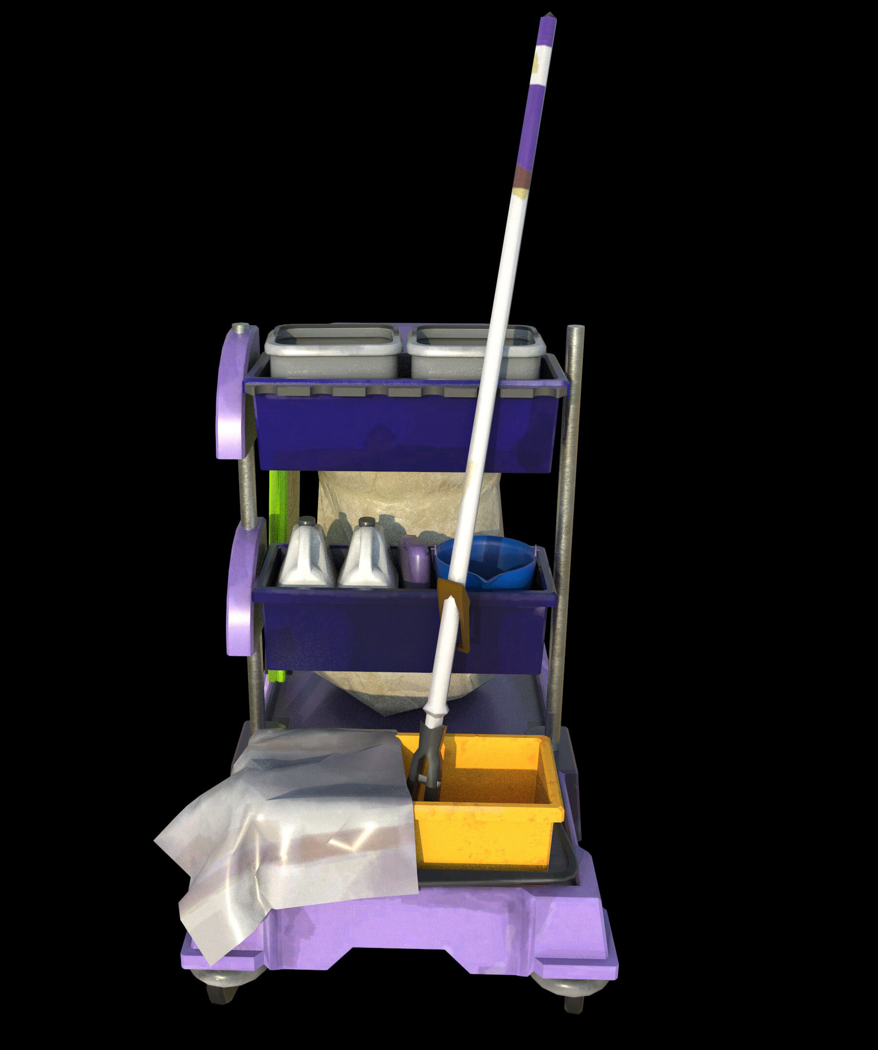 ArtStation - Cleaning Cart - PBR - Textured | Game Assets