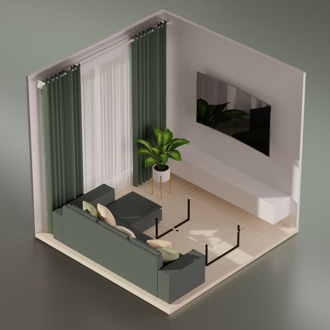 ArtStation - 25 Lowpoly Interior Room | Resources