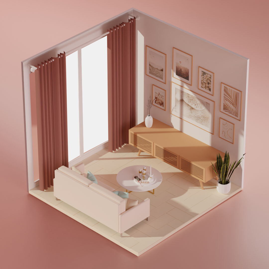 ArtStation - 25 Lowpoly Interior Room | Resources