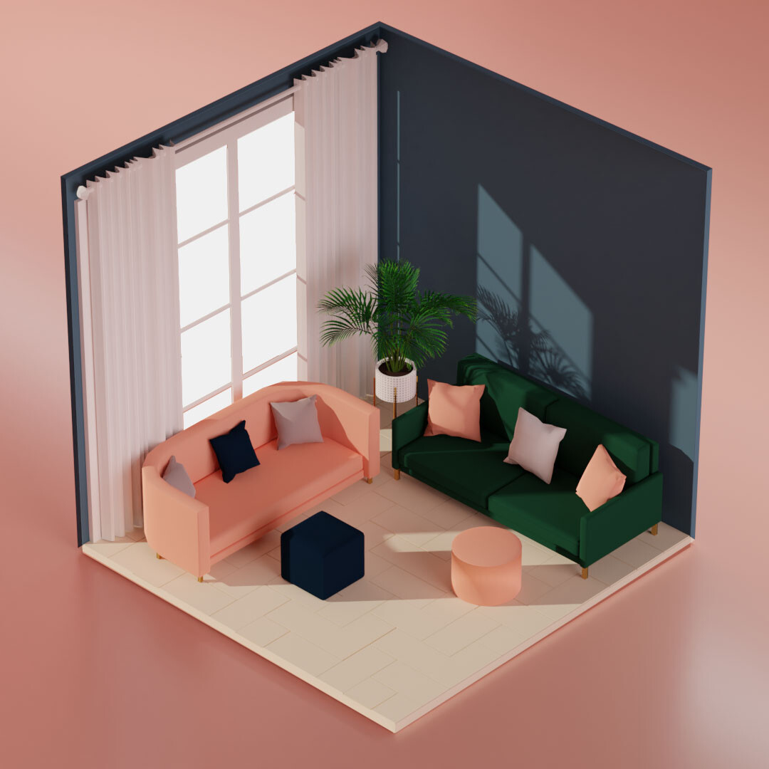 ArtStation - 25 Lowpoly Interior Room | Resources