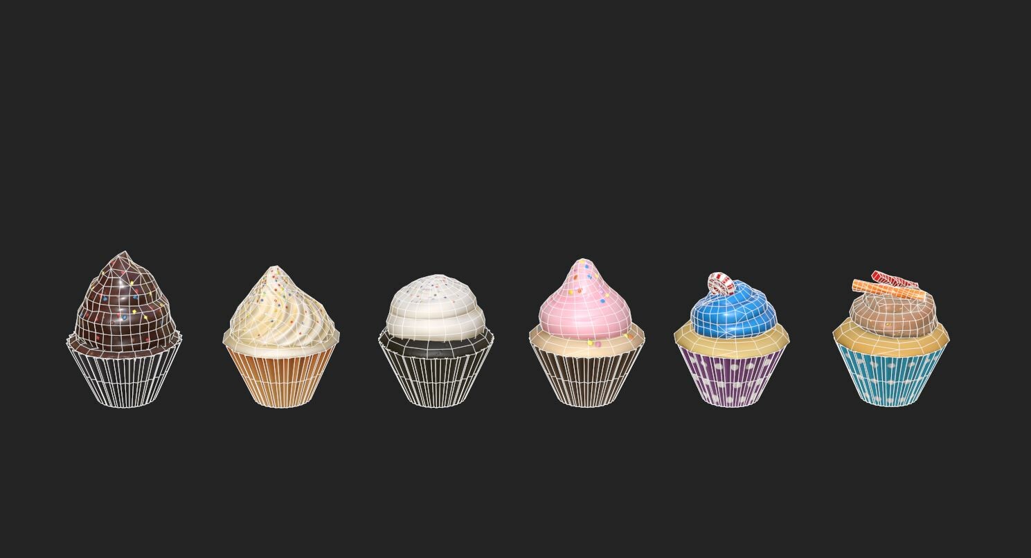 ArtStation - 6 Stylized Cupcakes | Game Assets