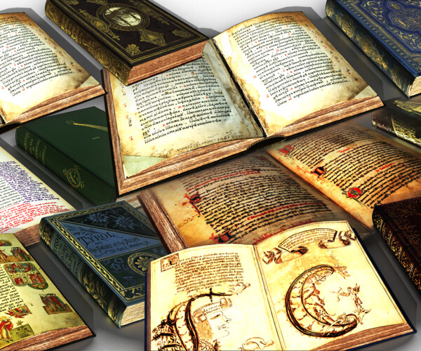 ArtStation - Old historical books PBR low-poly 3D model | Resources
