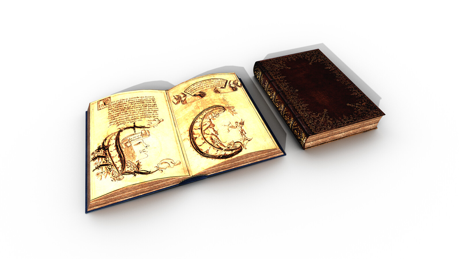 ArtStation - Old historical books PBR low-poly 3D model | Resources