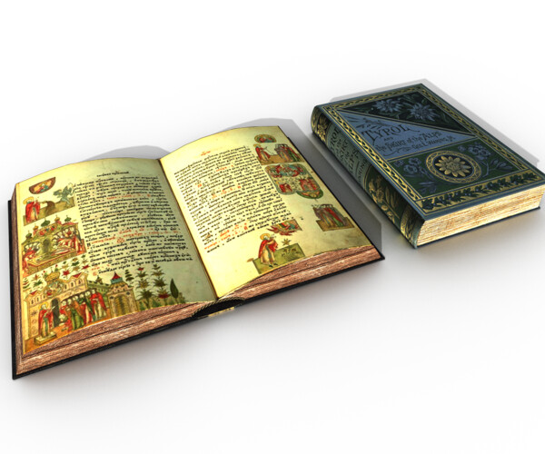ArtStation - Old historical books PBR low-poly 3D model | Resources