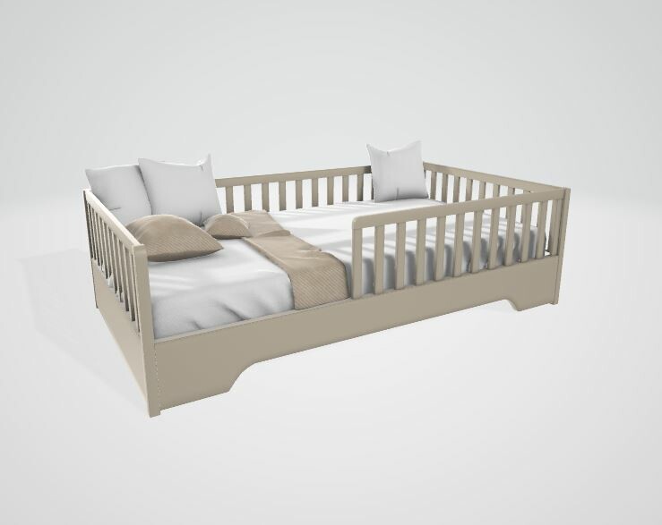 ArtStation - Coco Scandic solid wood low bed baby bed | Resources