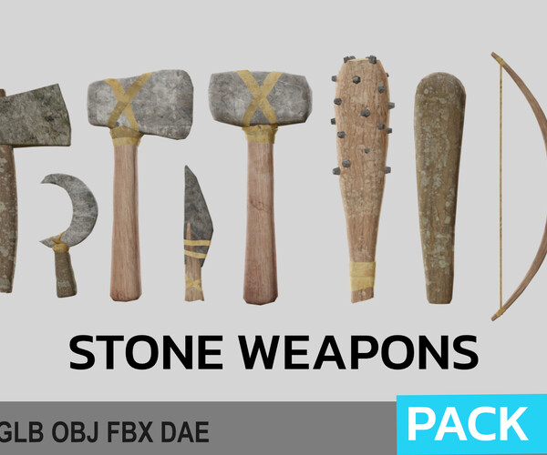 ArtStation - Stone Weapons pack | Game Assets