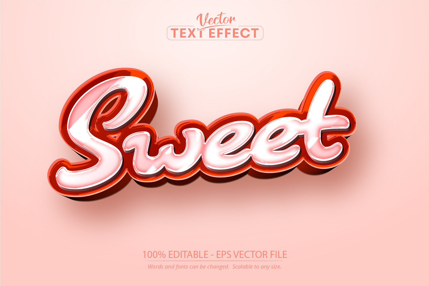 ArtStation - Cartoon text effect, editable red sweet text and comic ...