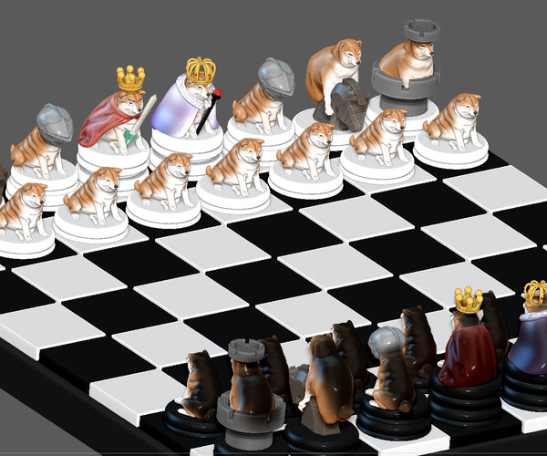 ArtStation - CHEEMS DOGE DOGGY CHESS SET PACK 3D PRINT FILE | Resources