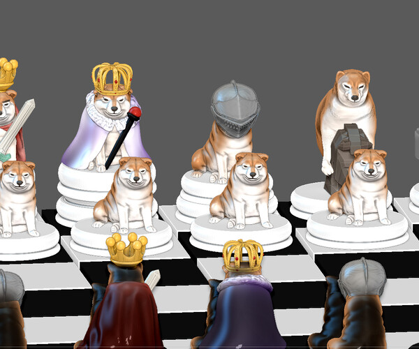 ArtStation - CHEEMS DOGE DOGGY CHESS SET PACK 3D PRINT FILE | Resources
