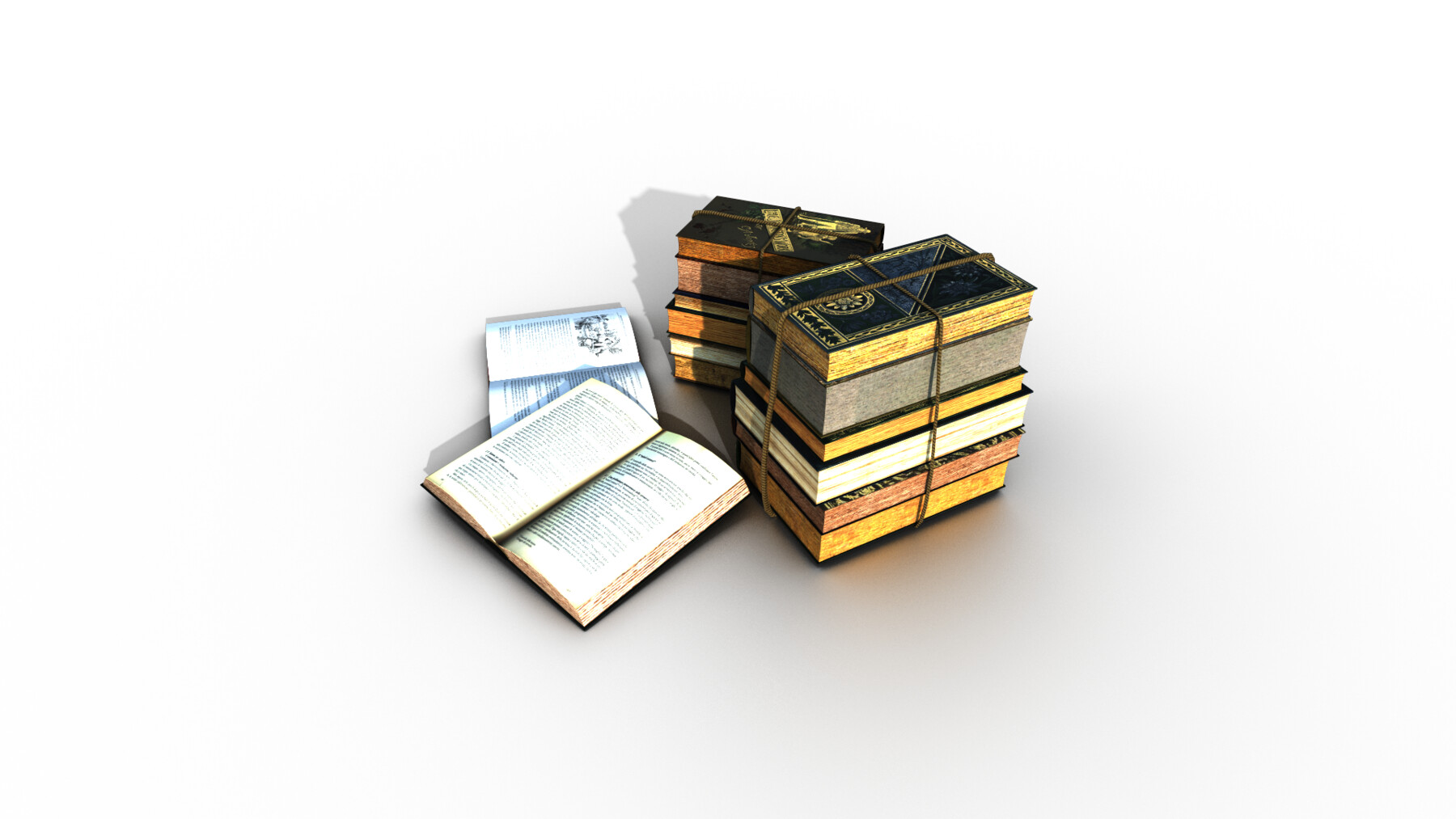 ArtStation - Old historical books PBR low-poly 3D model | Resources