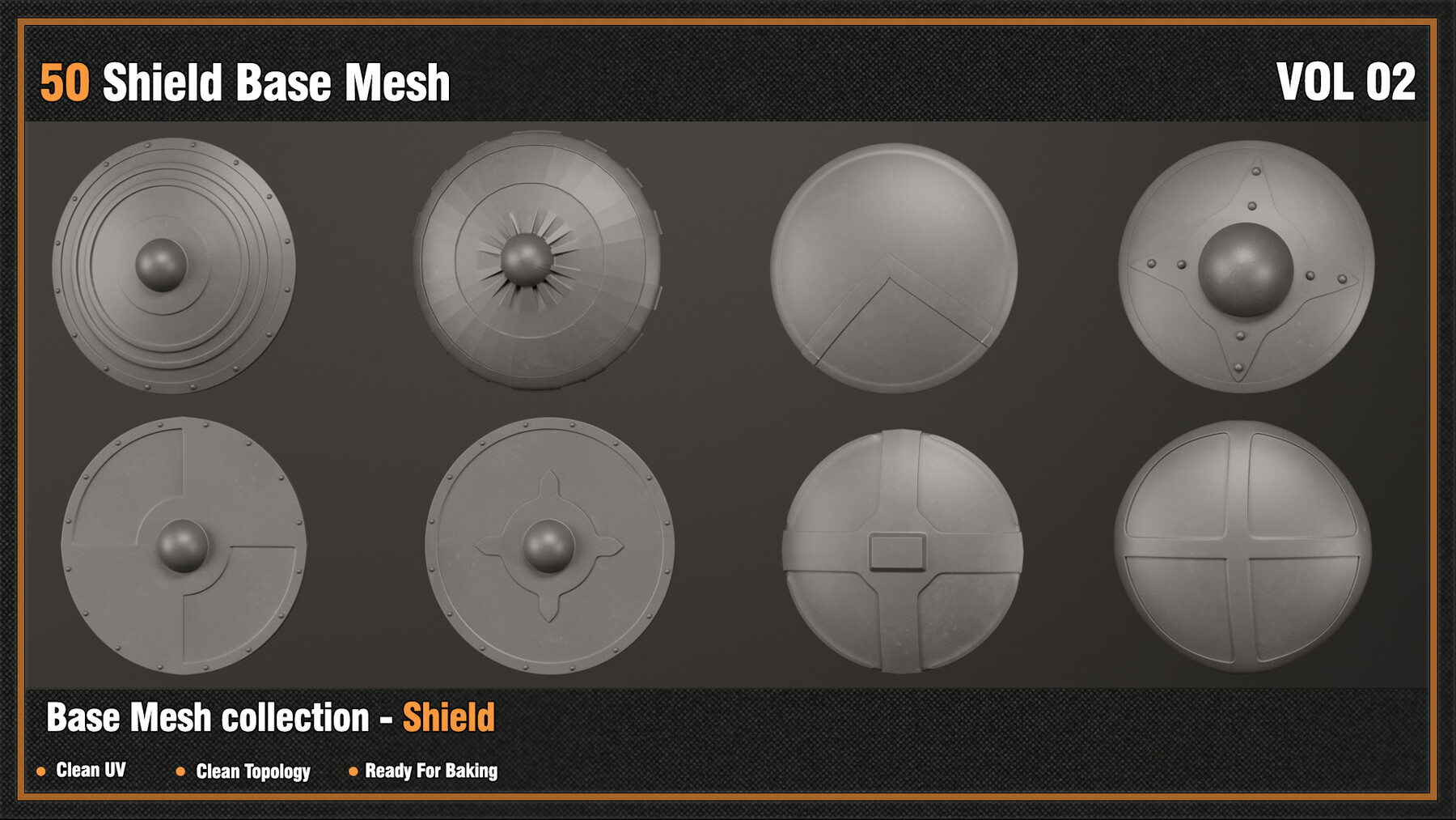 ArtStation - 50 Shield Base Mesh - VOL 02( Game Ready ) | Game Assets