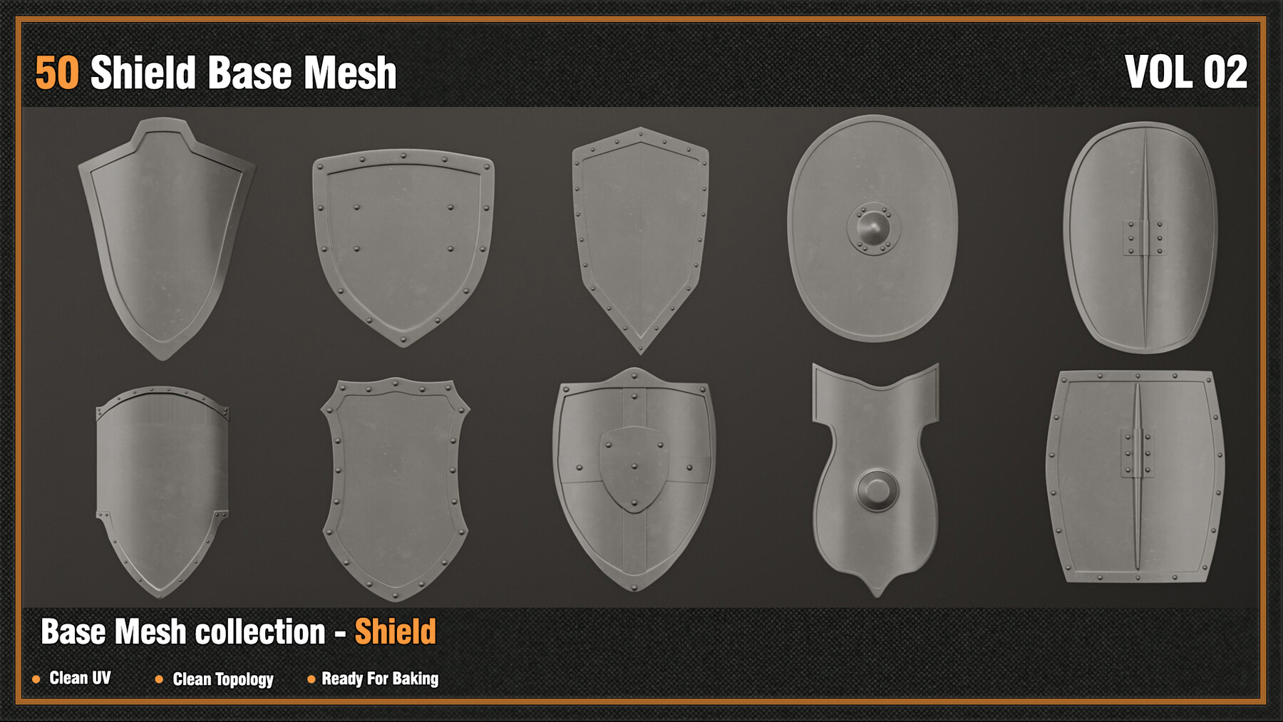 ArtStation - 50 Shield Base Mesh - VOL 02( Game Ready ) | Game Assets