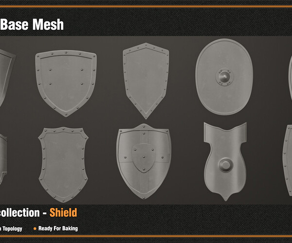 ArtStation - 50 Shield Base Mesh - VOL 02( Game Ready ) | Game Assets