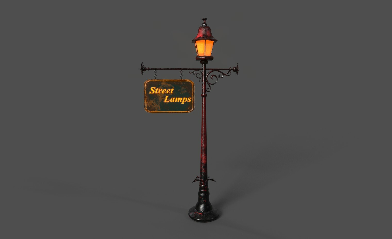 ArtStation - Street Lamp Signboard | Game Assets