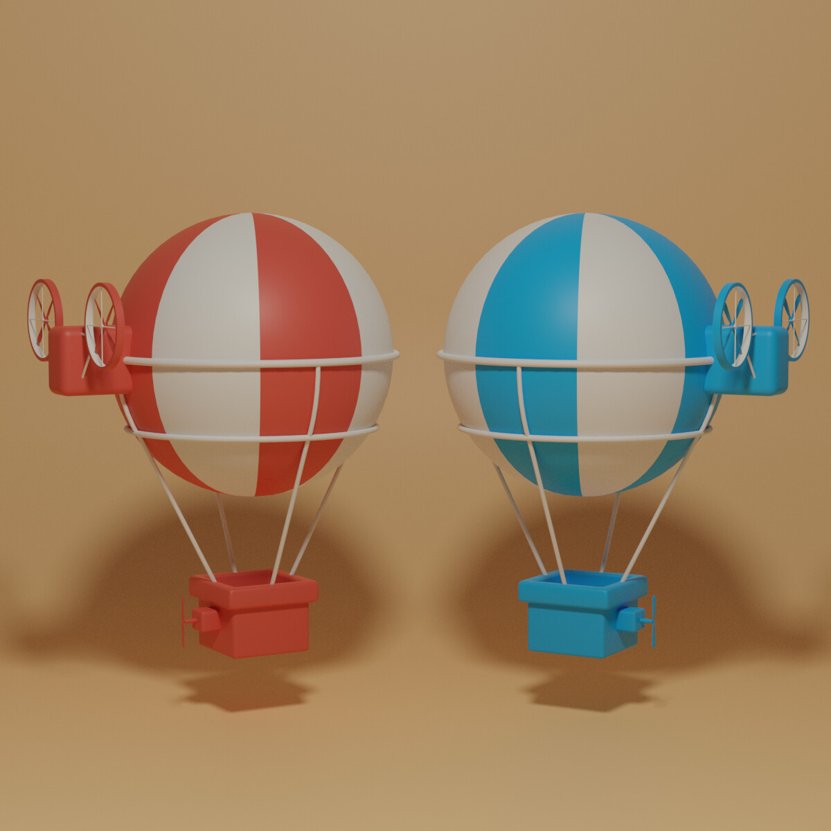 ArtStation - Cartoon Hot Air Balloon 3D Model | Resources