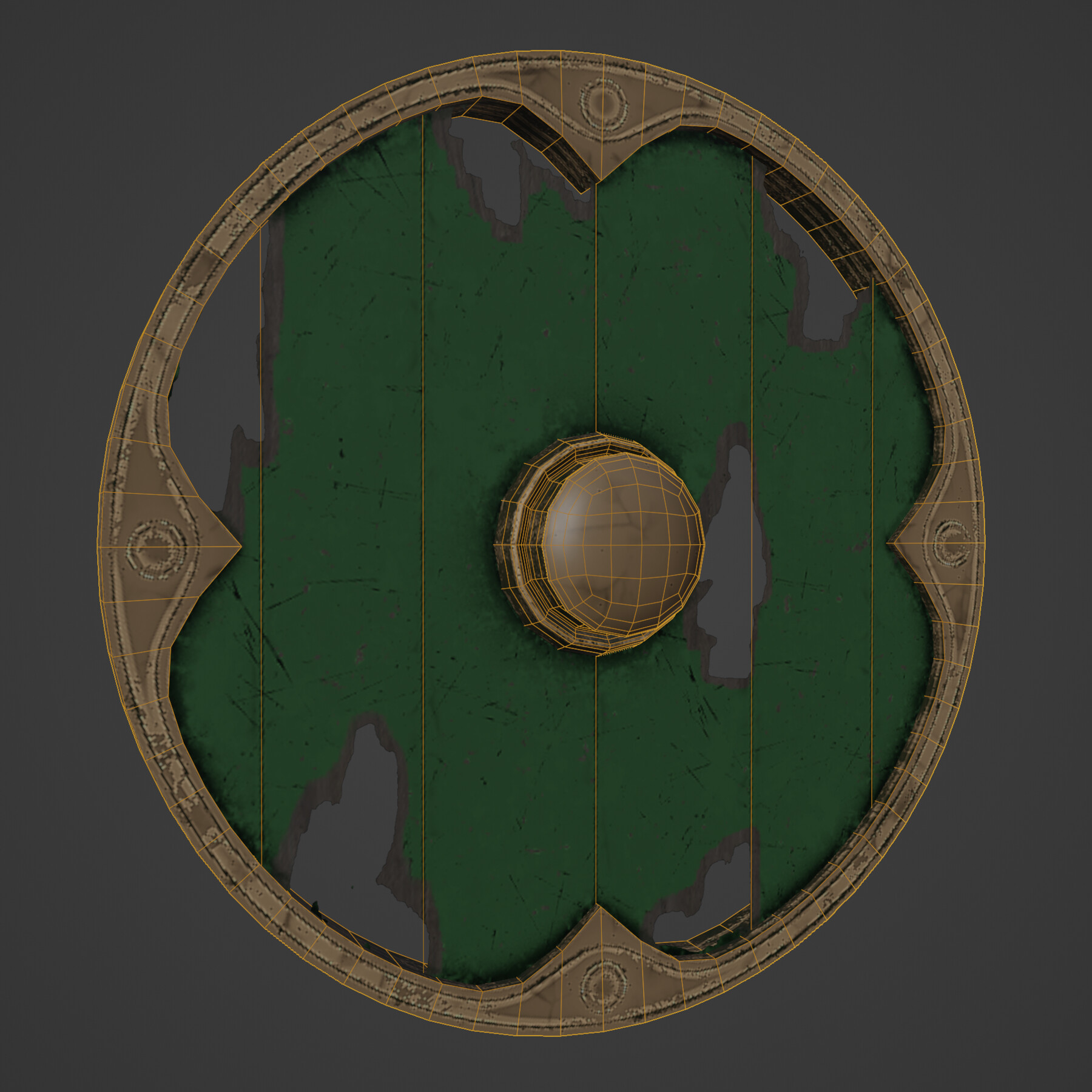 ArtStation - Round shield destroyed PBR Low Poly Game ready | Game Assets