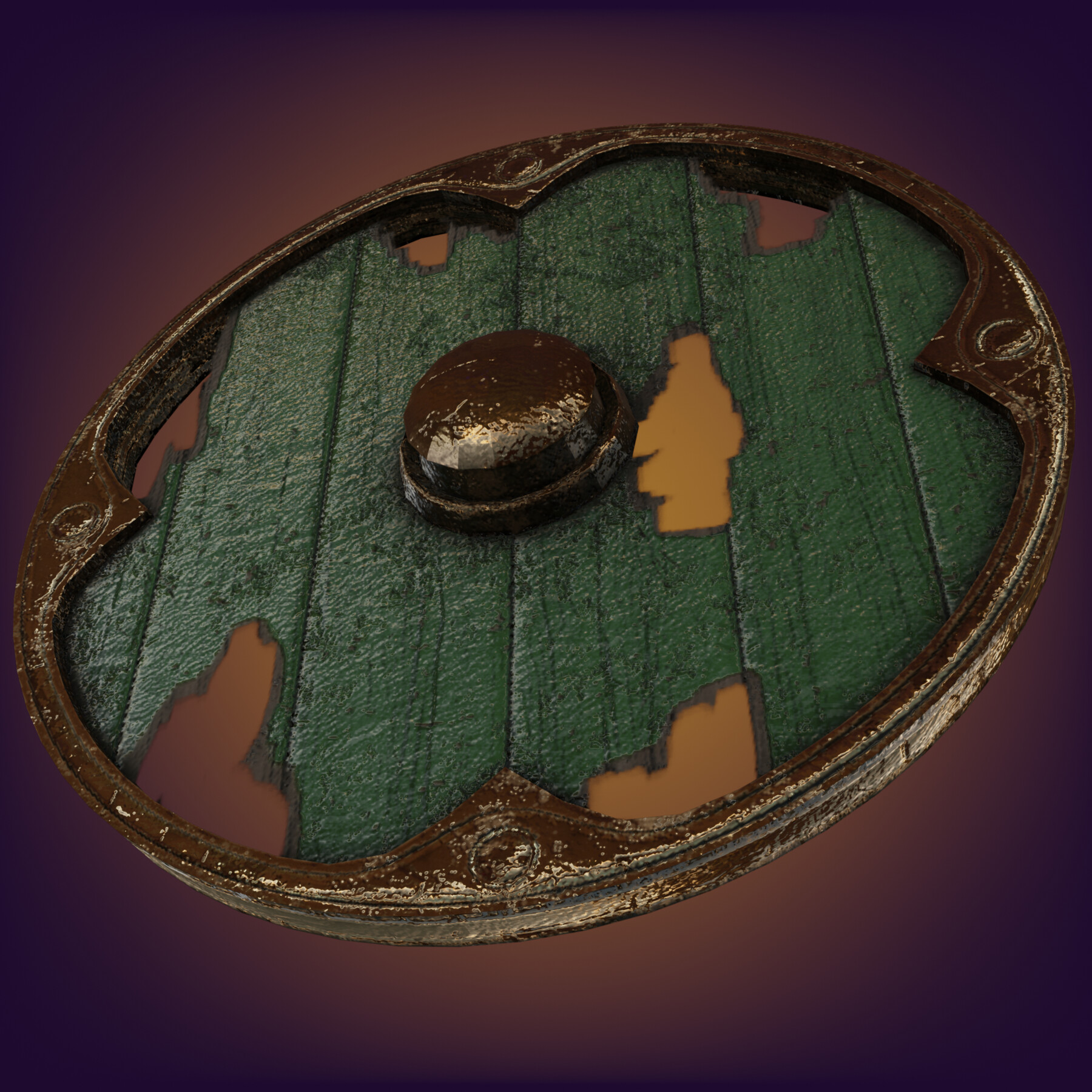 ArtStation - Round shield destroyed PBR Low Poly Game ready | Game Assets