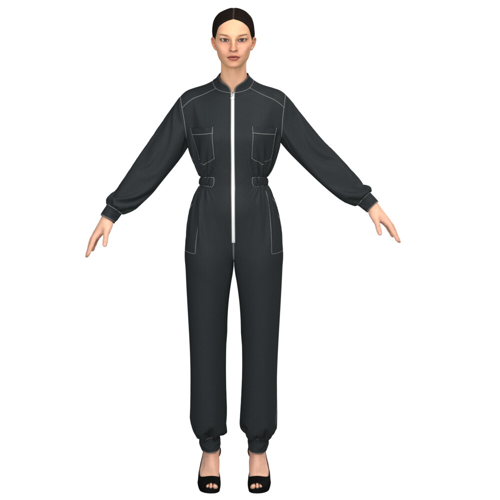 ArtStation - Digital Denim overalls. Marvelous Designer | Game Assets