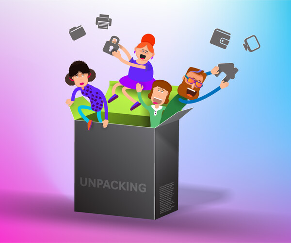 ArtStation - Cartoon men get out of the black box | Artworks