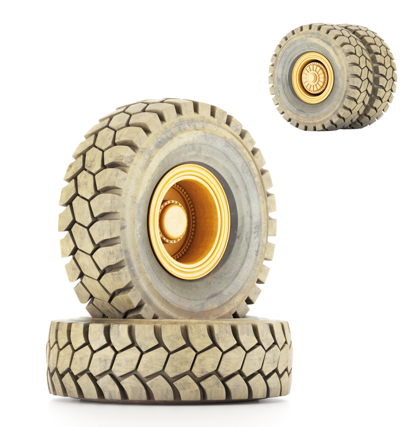 ArtStation - heavy vehicle wheel and tire (front and rear) | Resources