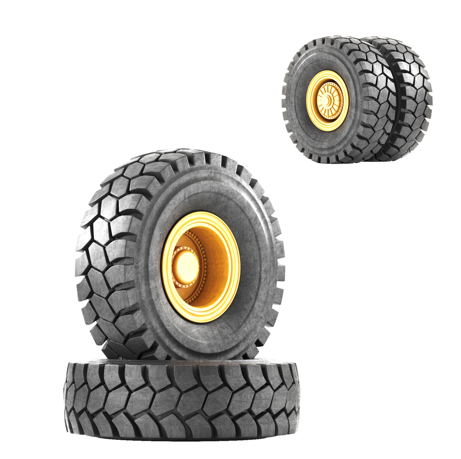 ArtStation - heavy vehicle wheel and tire (front and rear) | Resources