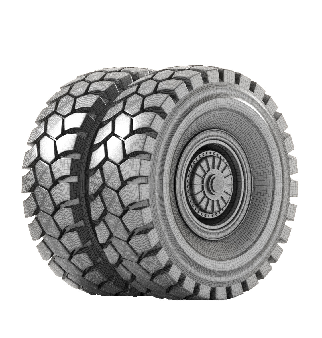 ArtStation - heavy vehicle wheel and tire (front and rear) | Resources