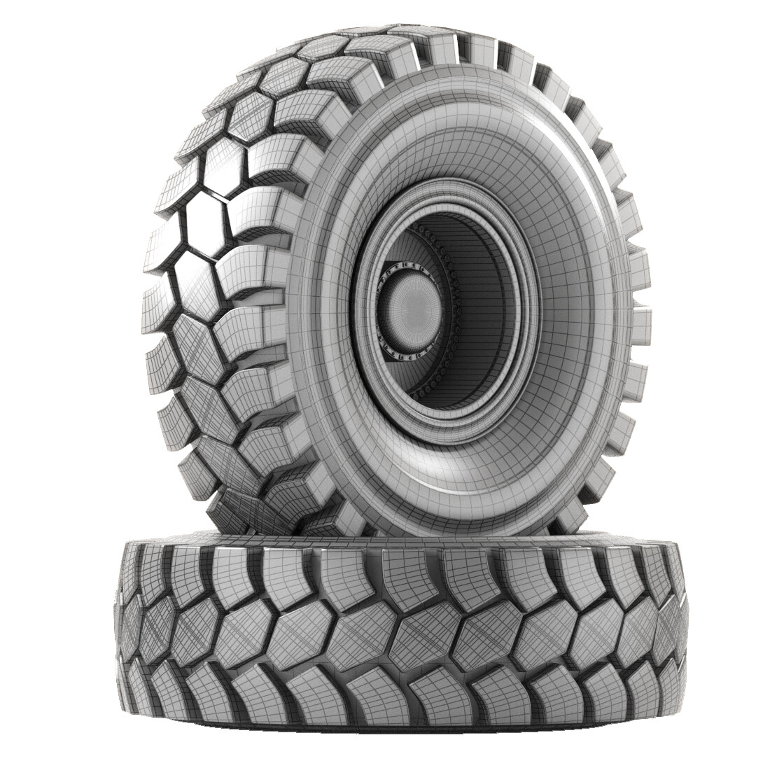 ArtStation - heavy vehicle wheel and tire (front and rear) | Resources