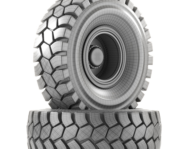 ArtStation - heavy vehicle wheel and tire (front and rear) | Resources
