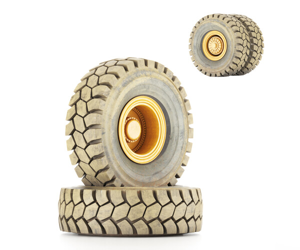ArtStation - heavy vehicle wheel and tire (front and rear) | Resources
