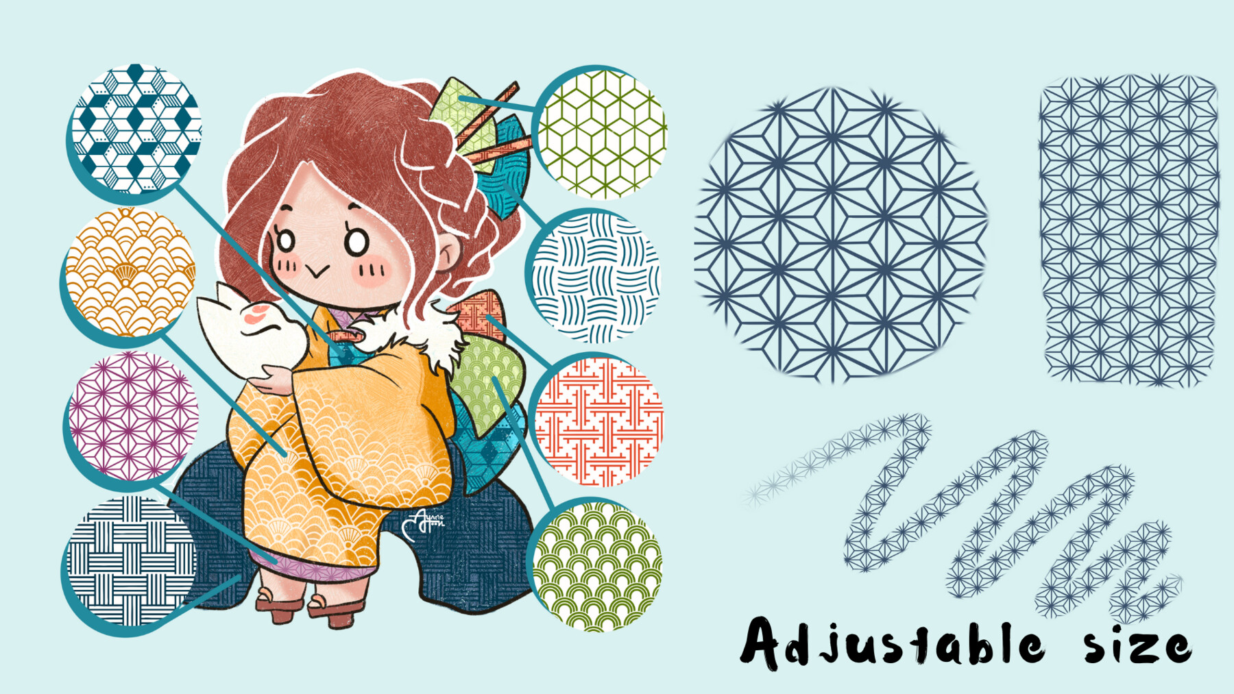 ArtStation - Japanese pattern Procreate brushes set 1 | ProcreateiBox ...