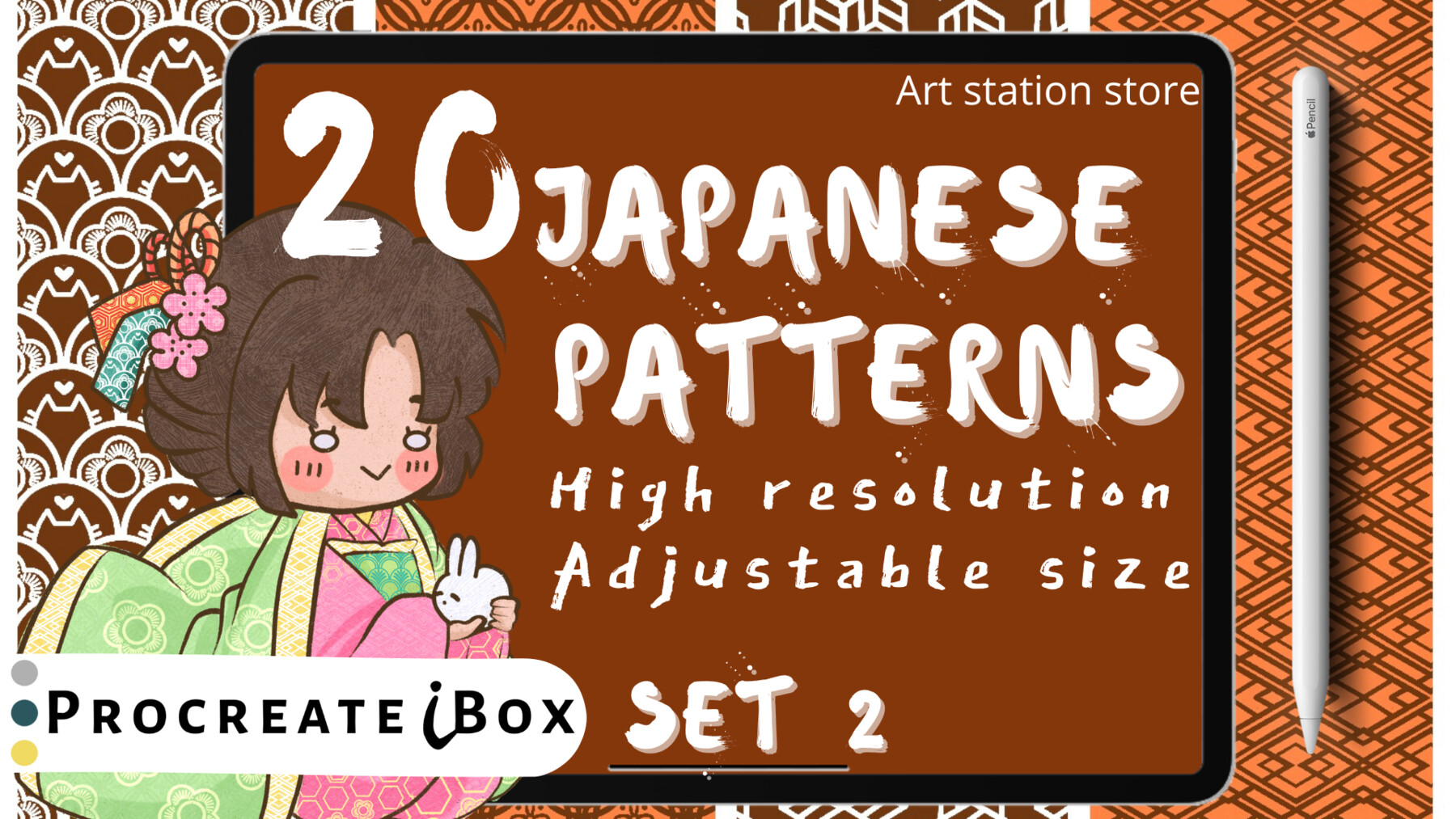 ArtStation - Japanese pattern Procreate brushes set 2 | ProcreateiBox ...