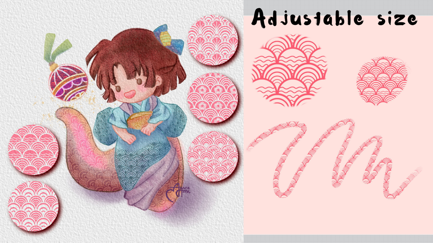 ArtStation - Japanese pattern Procreate brushes set 3 | ProcreateiBox ...